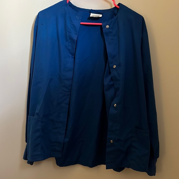 Tops | Royal Blue Scrub Jacket | Poshmark